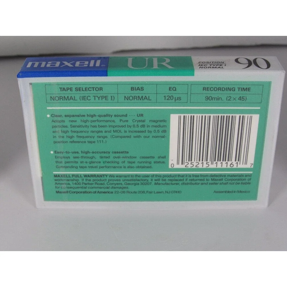 Media | Maxell Ur 9 Cassette Tape 135m 440ft Normal Iec Type I Lot Of 3 ...